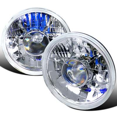 7 INCH PROJECTOR HEADLIGHTS ROUND WITH H4 BULB CHROME – Super-Bee Truck ...